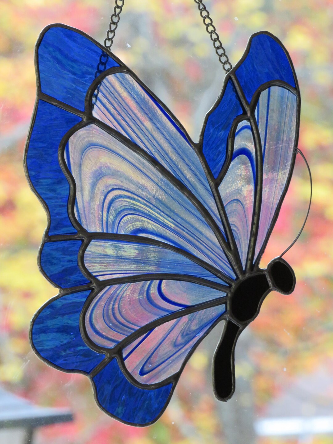 Stained Glass Blue Butterfly - Etsy