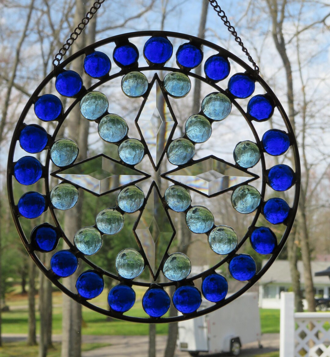 Bevel and Bead Window Hanging - Etsy