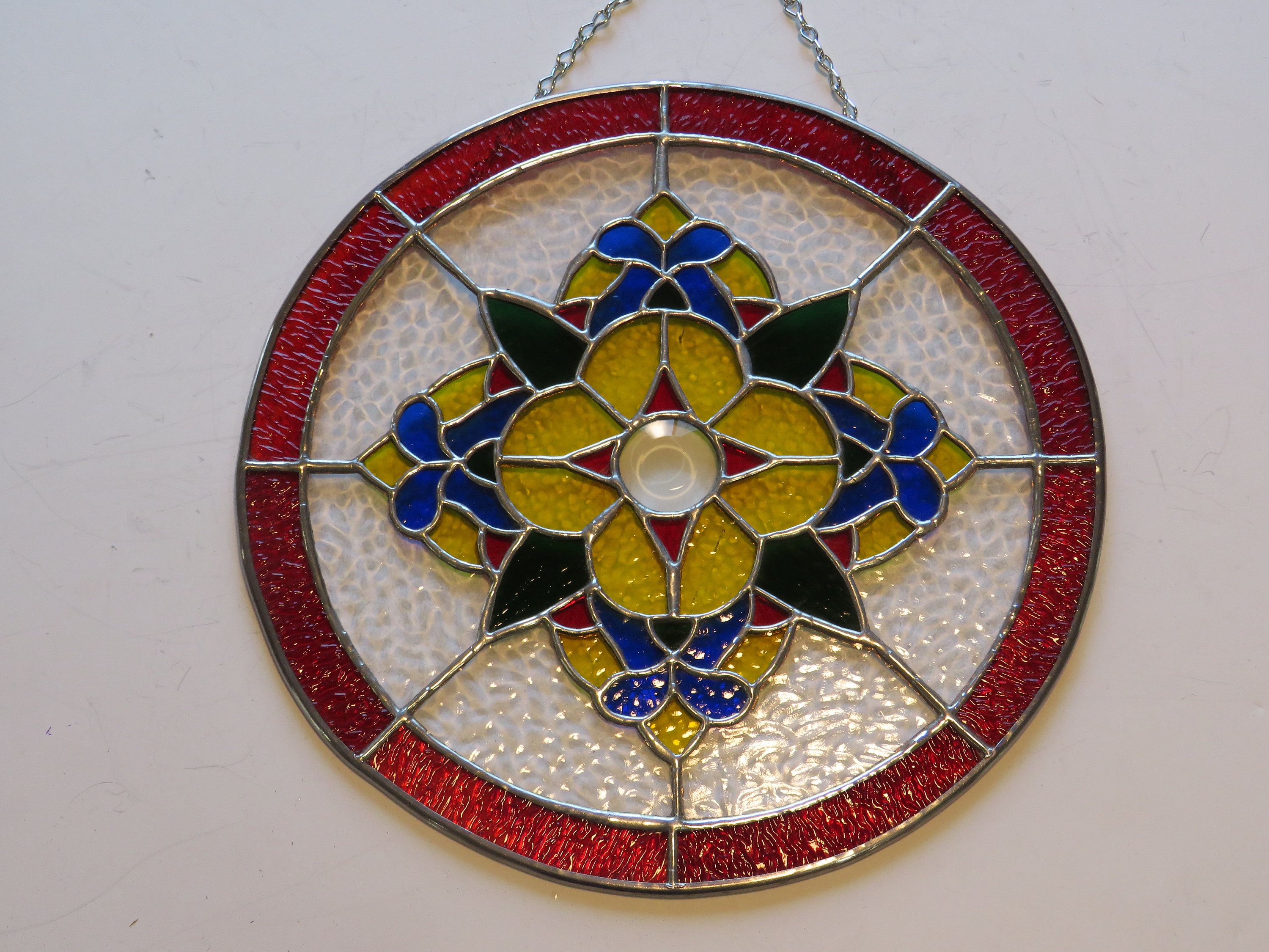 Stained Glass Round Victorian Window Hanging - Etsy