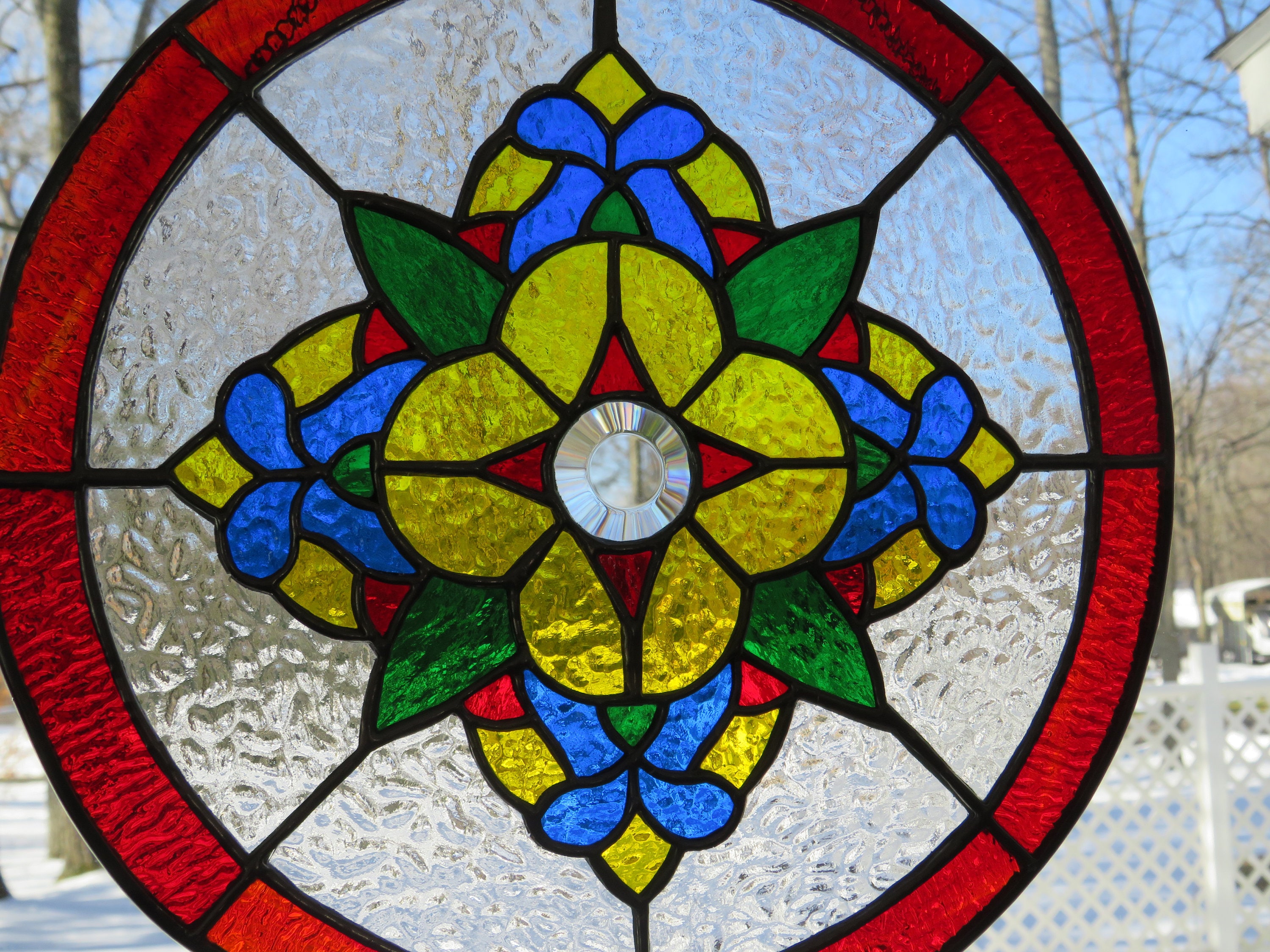 Stained Glass Round Victorian Window Hanging - Etsy