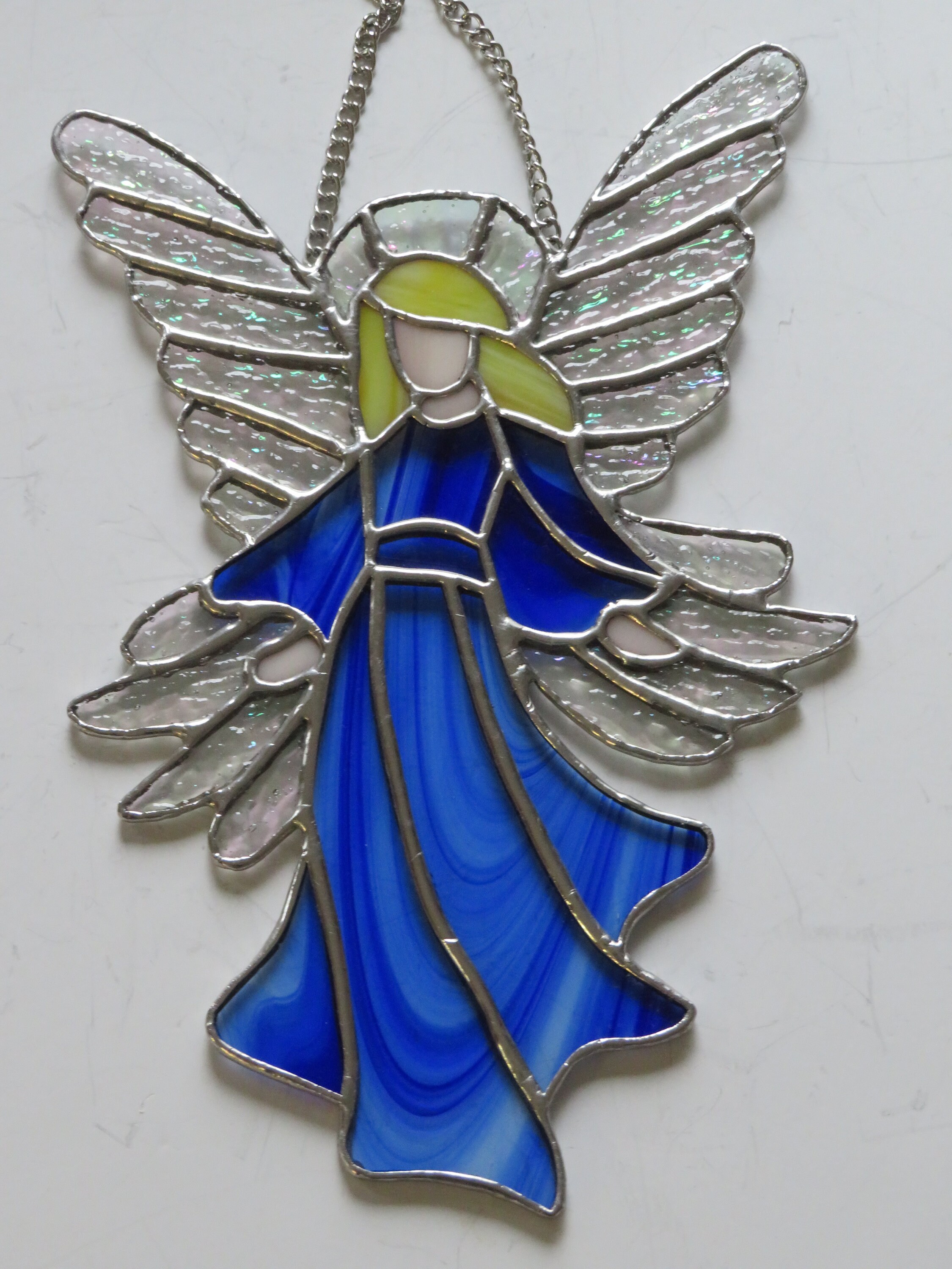 Stained Glass Blue Angel - Etsy