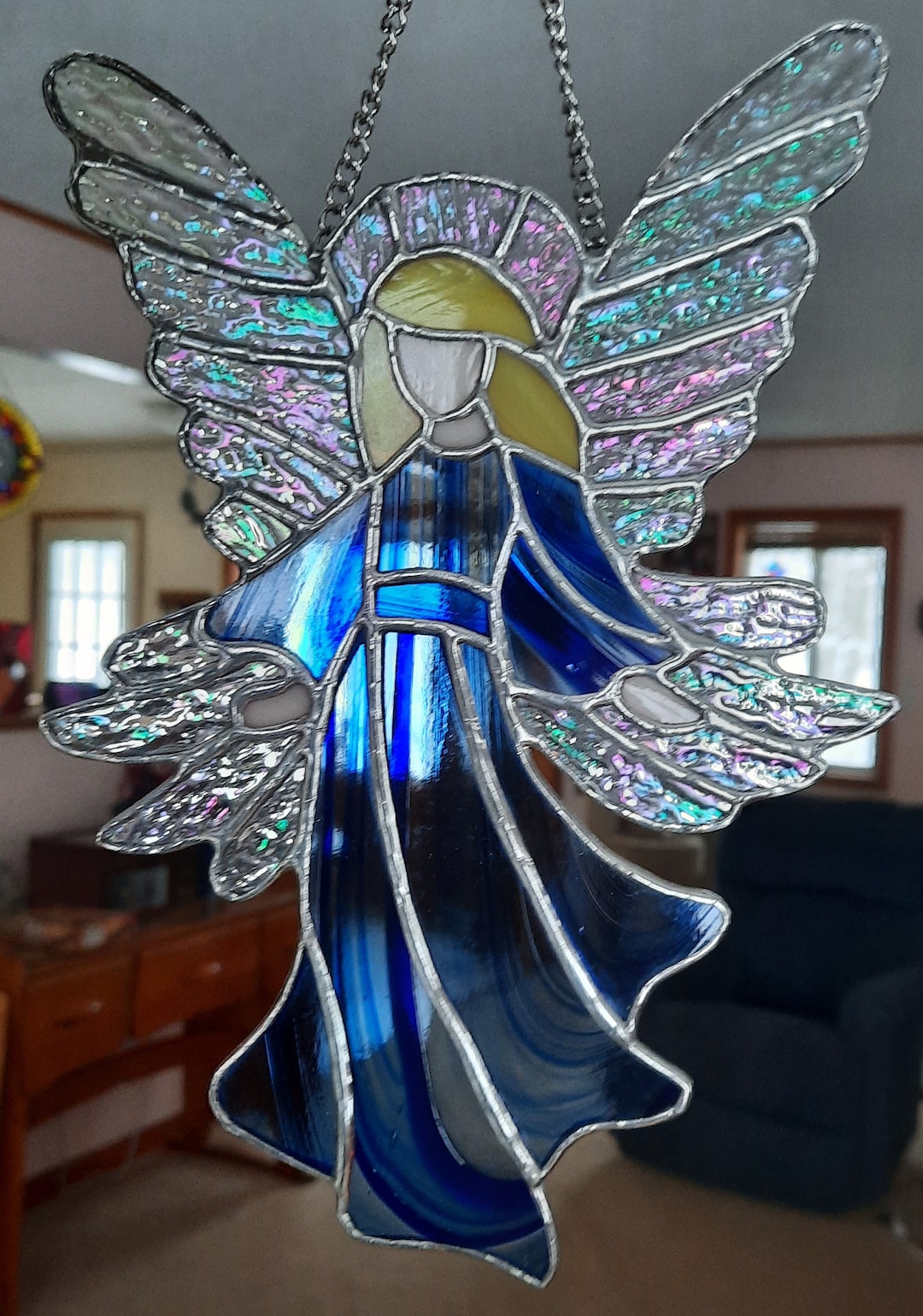 Stained Glass Blue Angel - Etsy