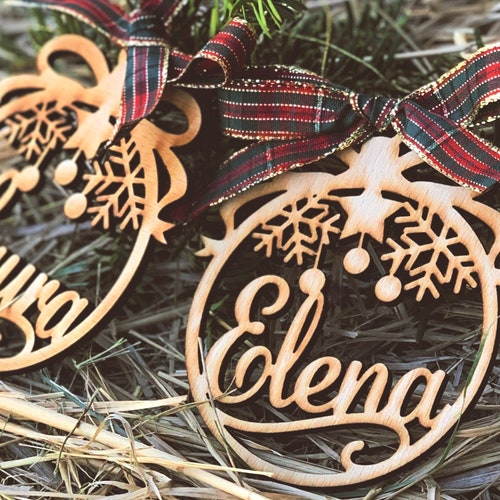 Custom Christmas Baubles With Name CHRISTMAS Gift Tags - Etsy
