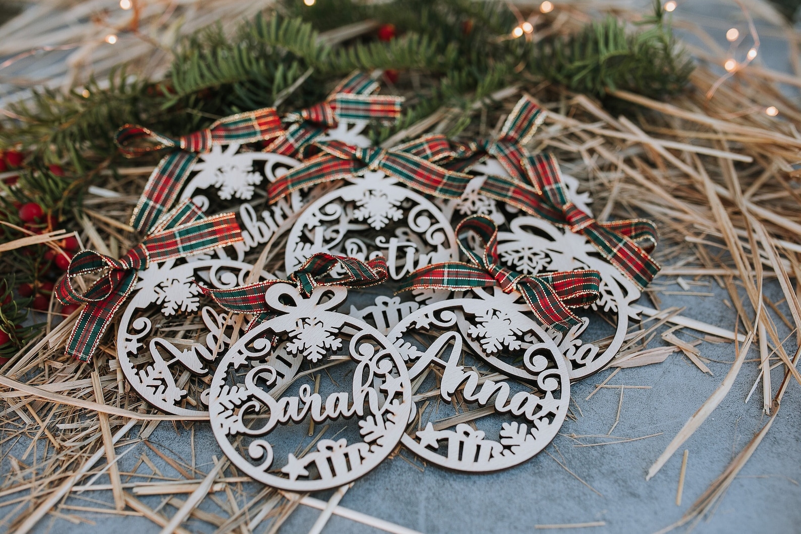 Custom Christmas Baubles With Name CHRISTMAS Gift Tags Laser - Etsy