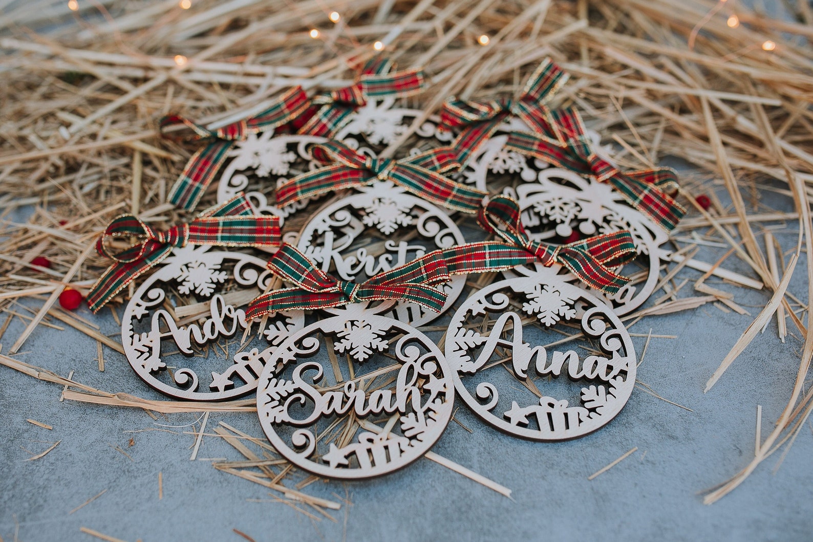 Custom Christmas Baubles With Name CHRISTMAS Gift Tags Laser - Etsy