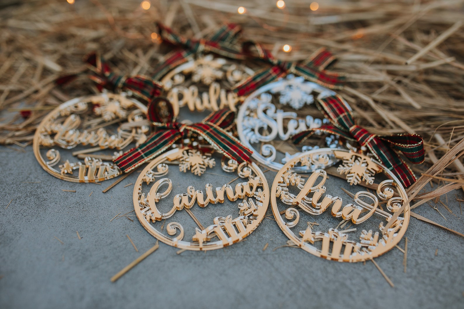 Custom Christmas Baubles With Name CHRISTMAS Gift Tags Laser - Etsy
