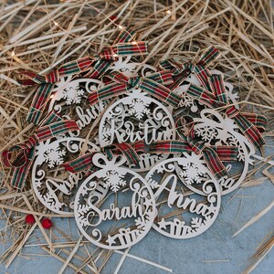 Custom Christmas Baubles With Name, CHRISTMAS Gift Tags, Wood Snowflake ...