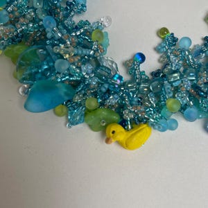 Bubble Duck Seed Bead Bracelet With Swarovski Accents and Ceramic Duck ...
