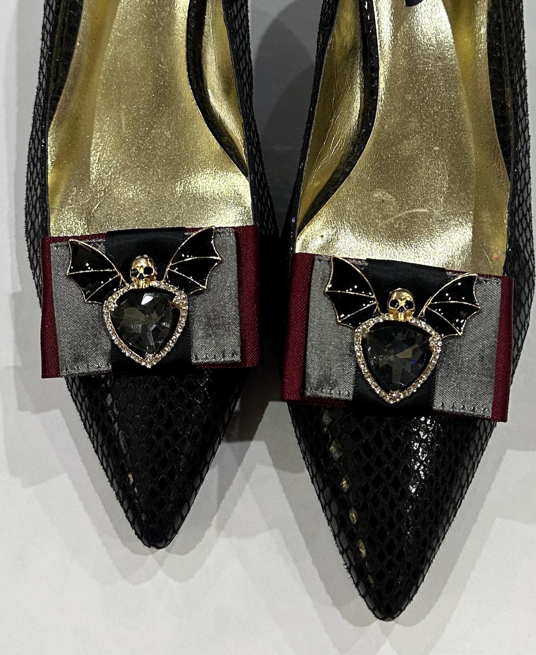Vampire Bat Jeweled Shoe Clips, Halloween Accessories - Etsy