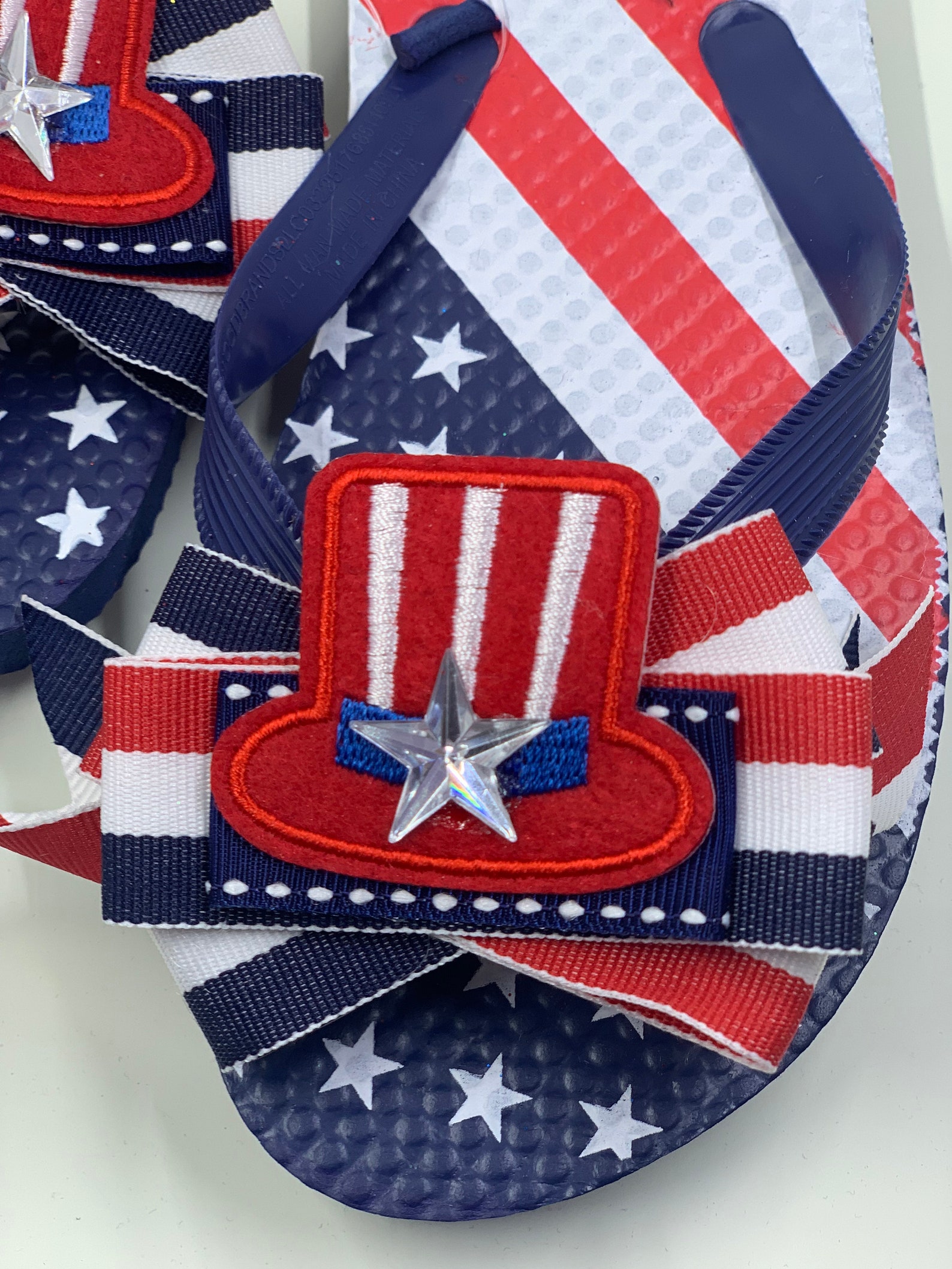 Red and White and Blue 4th of July Patriotic Flip Flops | Etsy