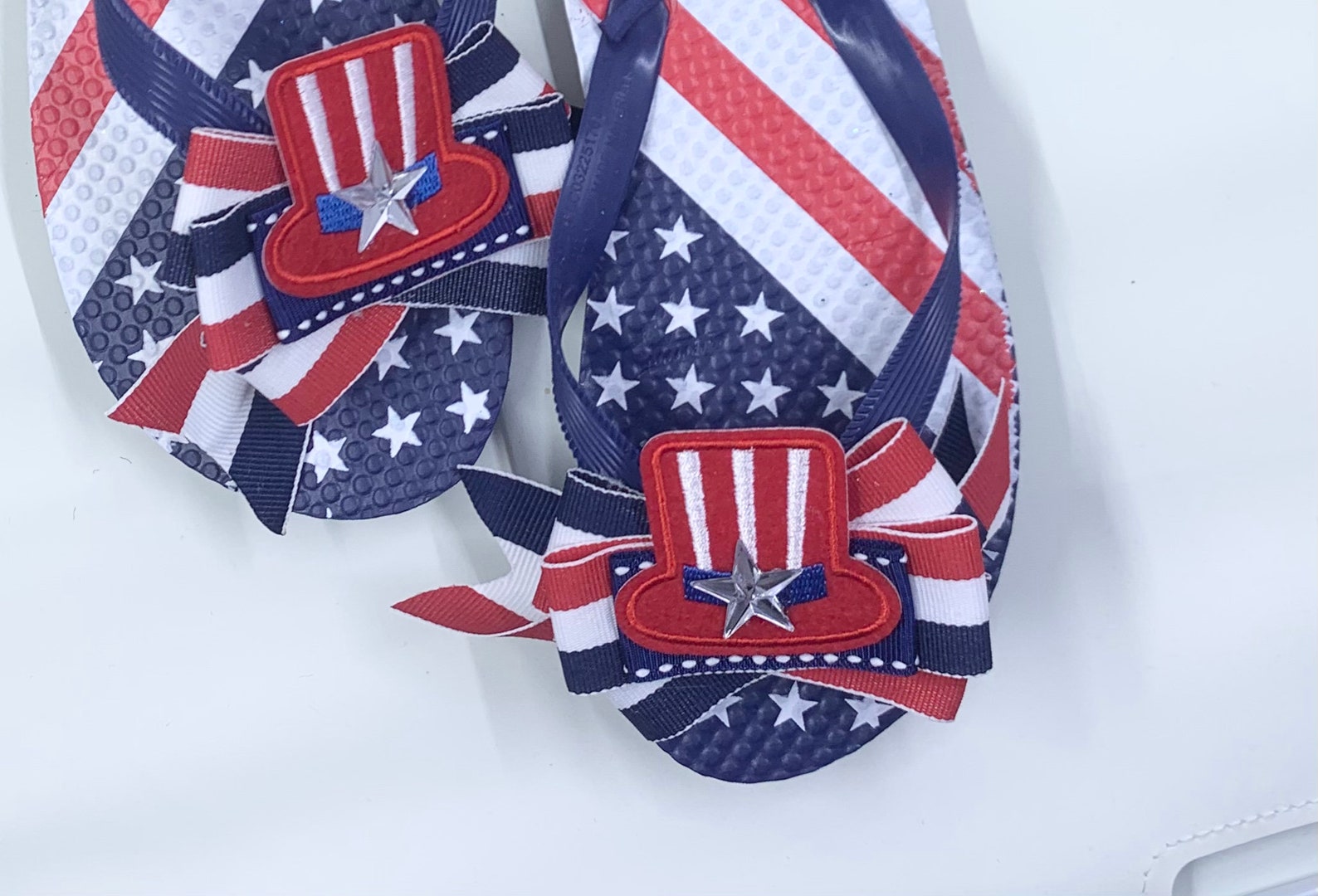 Red and White and Blue 4th of July Patriotic Flip Flops | Etsy