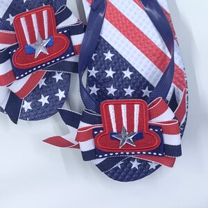 Red and White and Blue 4th of July Patriotic Flip Flops , Patriotic ...
