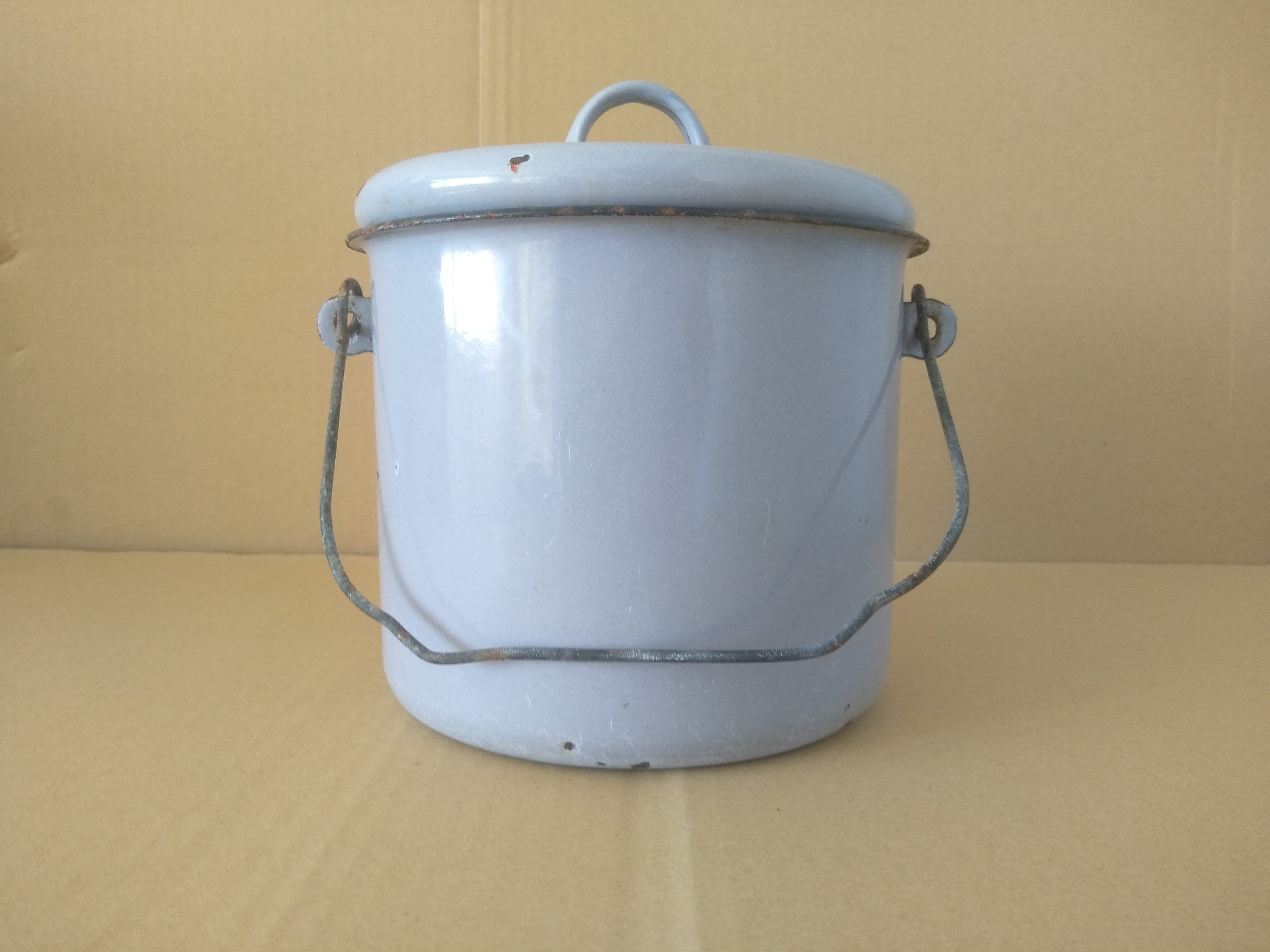 Vintage Milk Container, Food Carrier, Enamel Milk Canister, Farmhouse ...