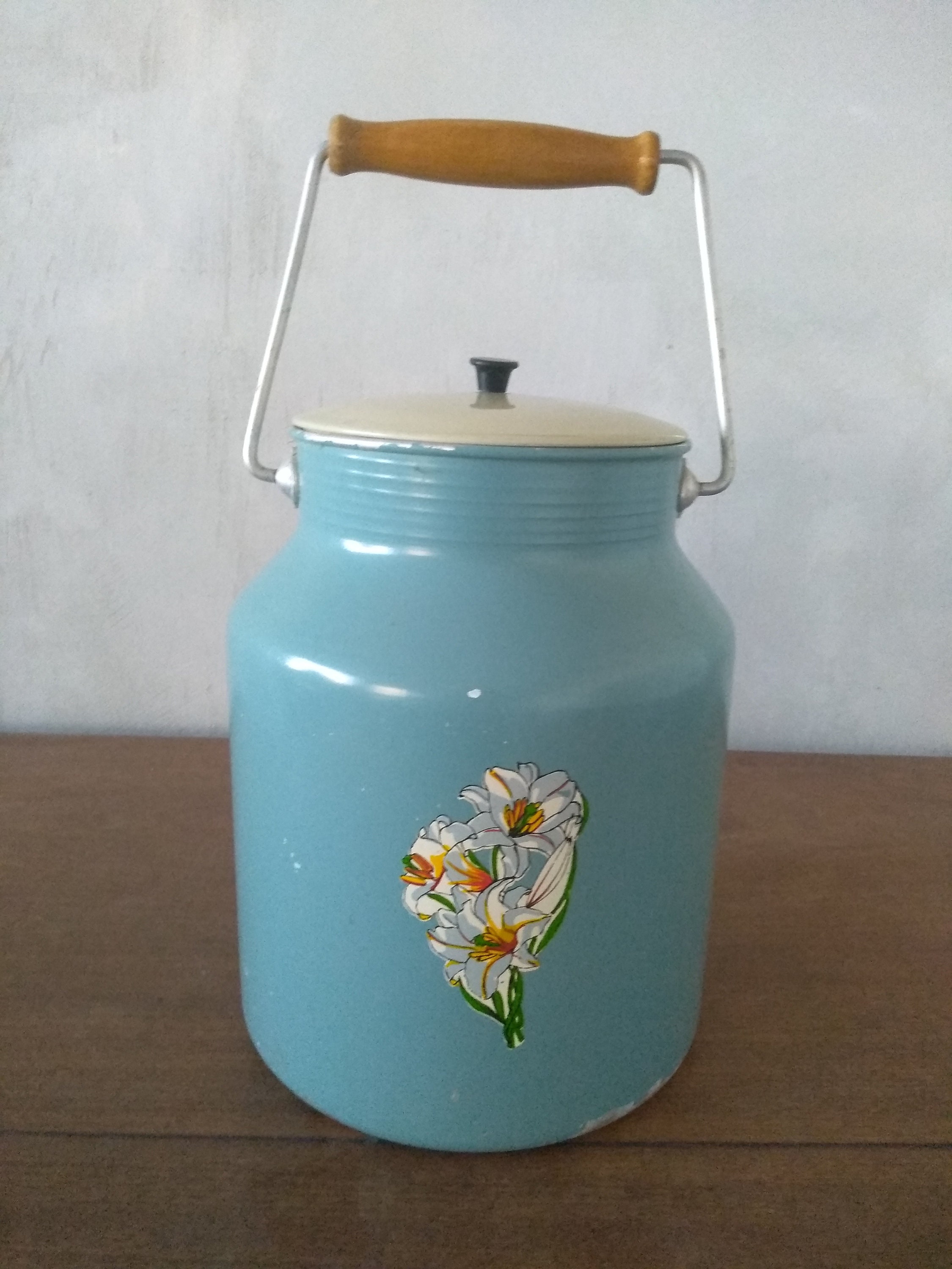 Vintage Milk Container, Food Carrier, Aluminum Milk Canister, Farmhouse ...