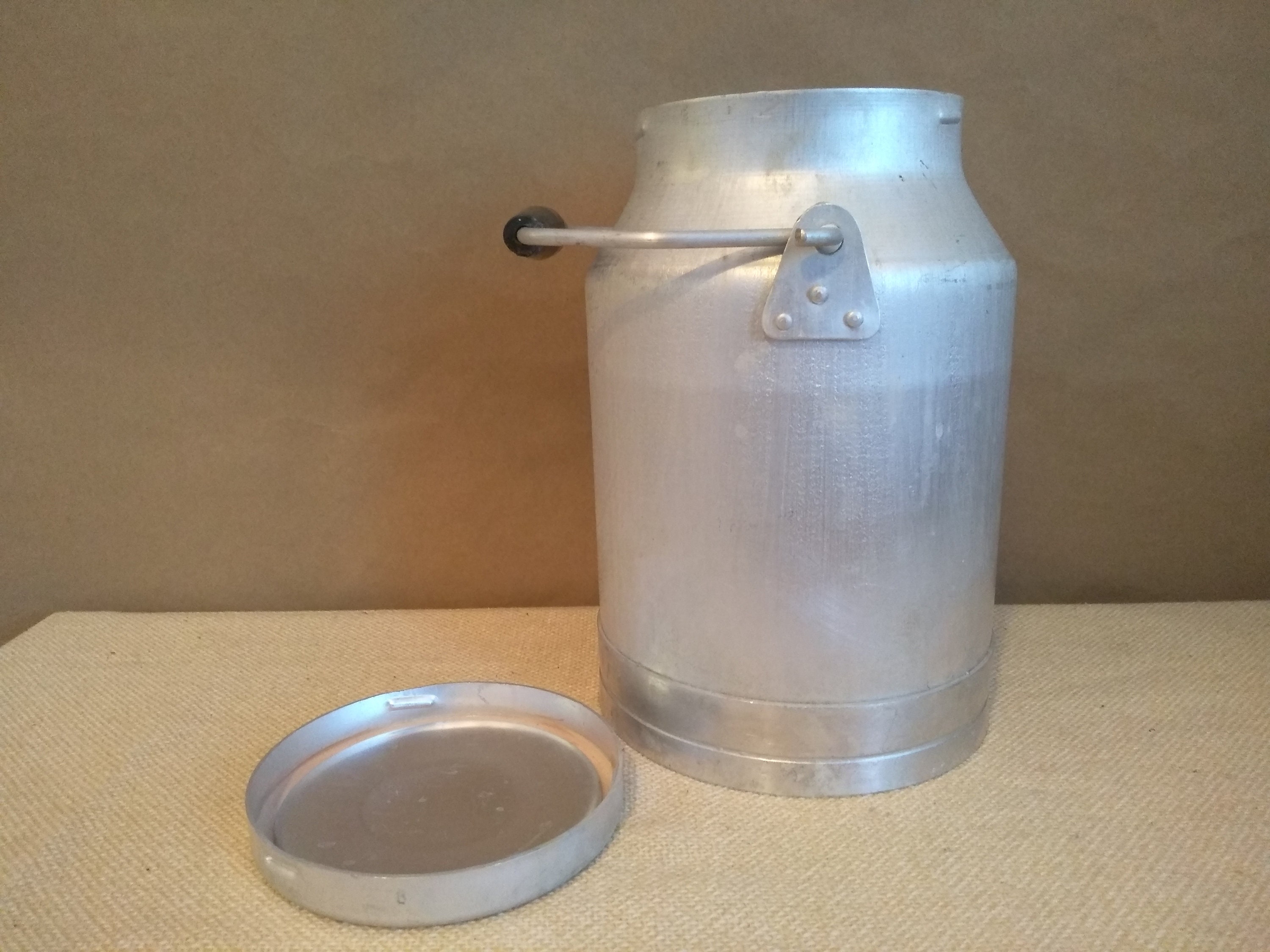 Vintage Milk Container, Food Carrier, Aluminum Milk Canister, Farmhouse ...