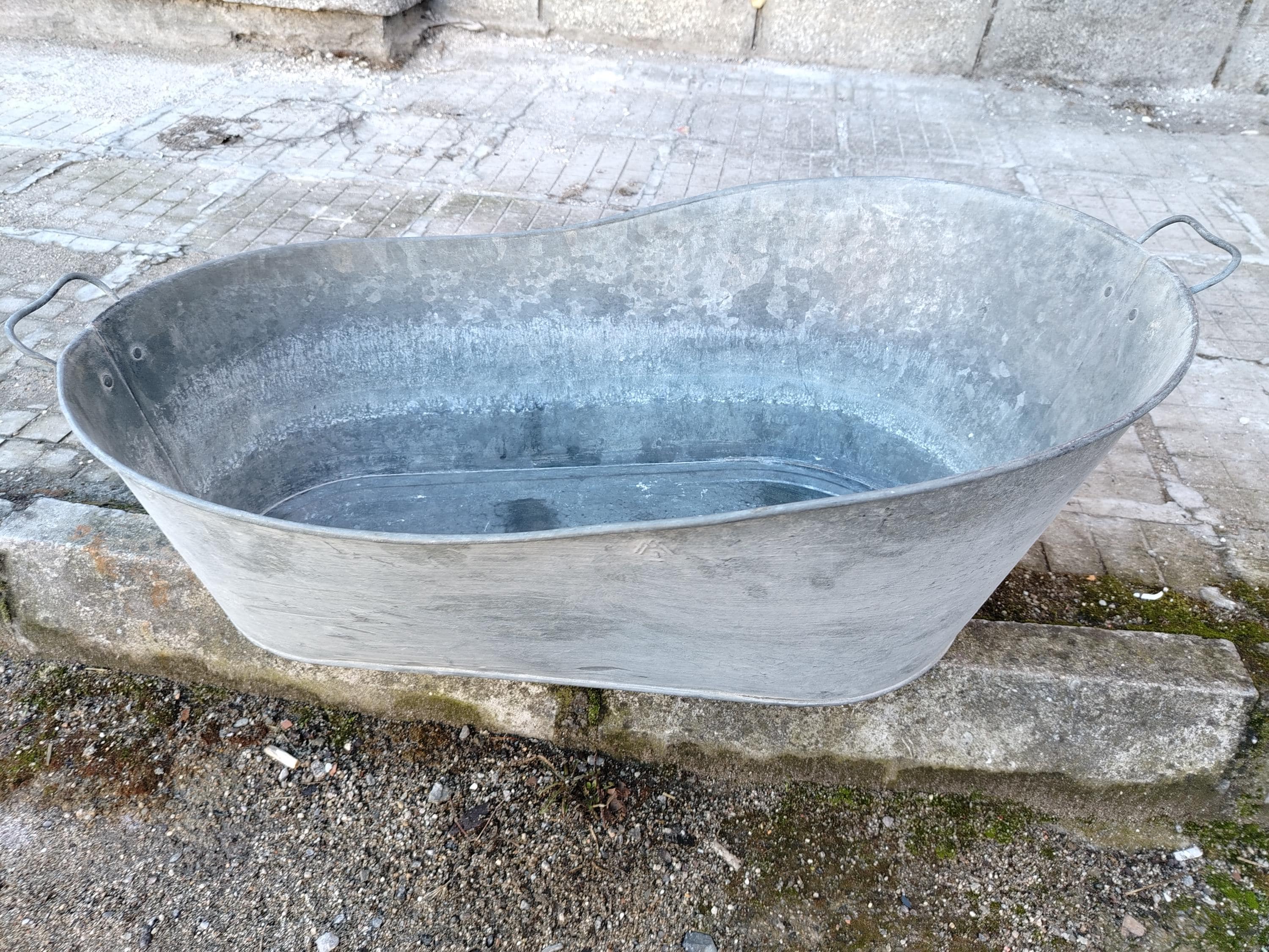 Vintage Galvanized Trough, Antique Kids Bathtub, Old Galvanized Light ...