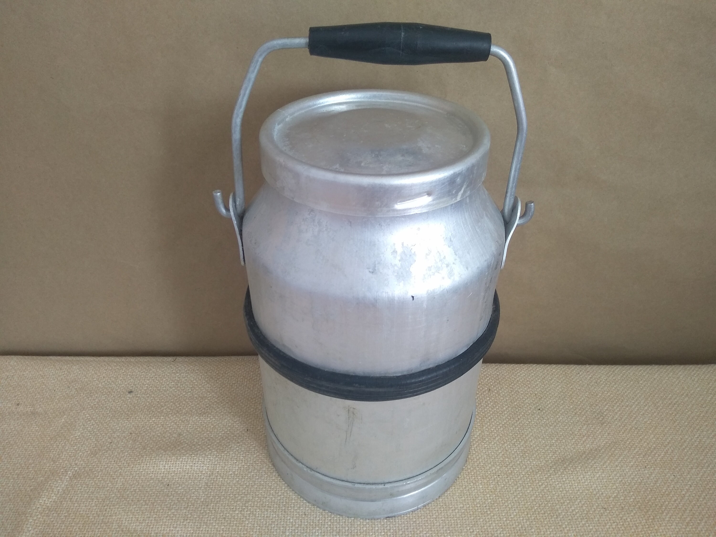 Vintage Milk Container, Food Carrier, Aluminum Milk Canister, Farmhouse ...