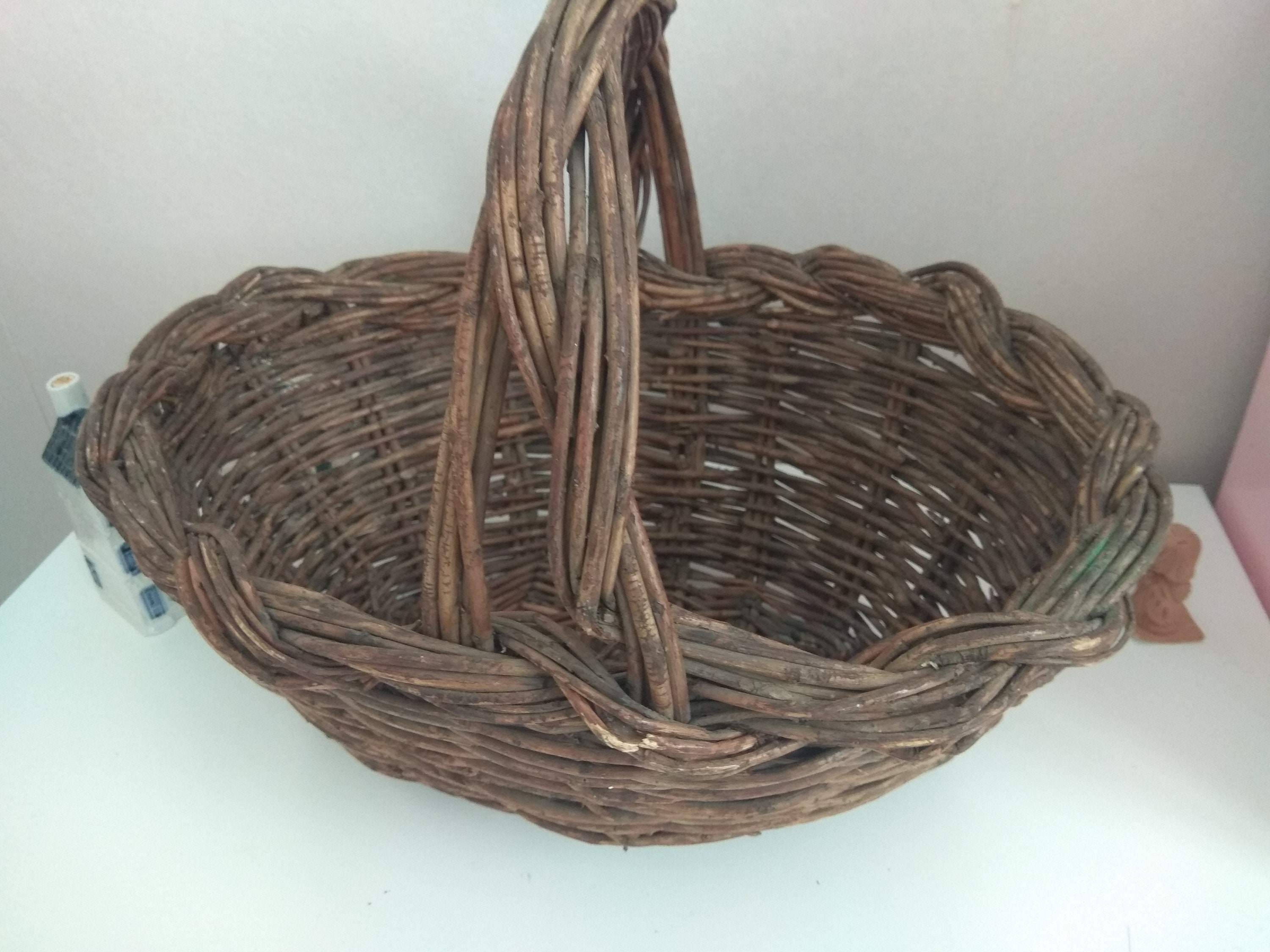 Vintage Basket Handmade Basket Rustic Basket Garden Basket - Etsy