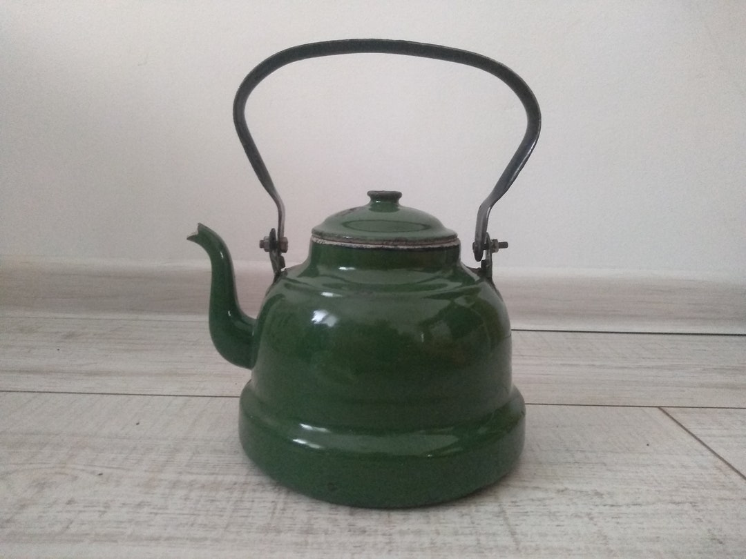 Vintage Enamel Teapot, Vintage Teapot 1,5 L , Enamelware Kitchen Decor ...