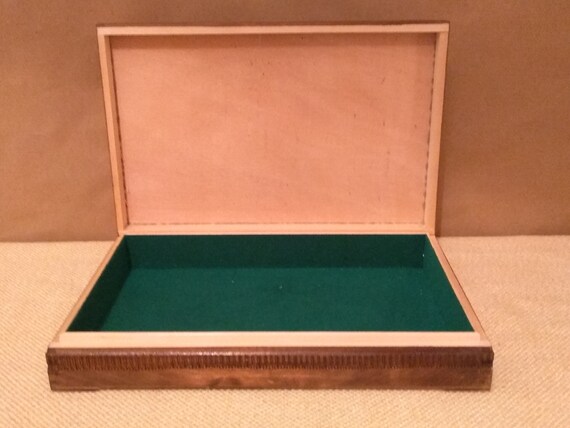 Vintage wooden box, Vintage Pyrography box, Memory … - Gem