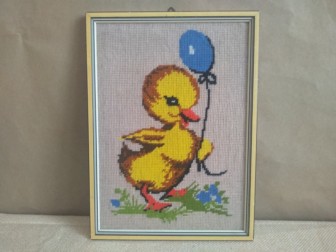 Vintage Tapestry, Еmbroidered Duck , Handmade Tapestry, Beautiful ...