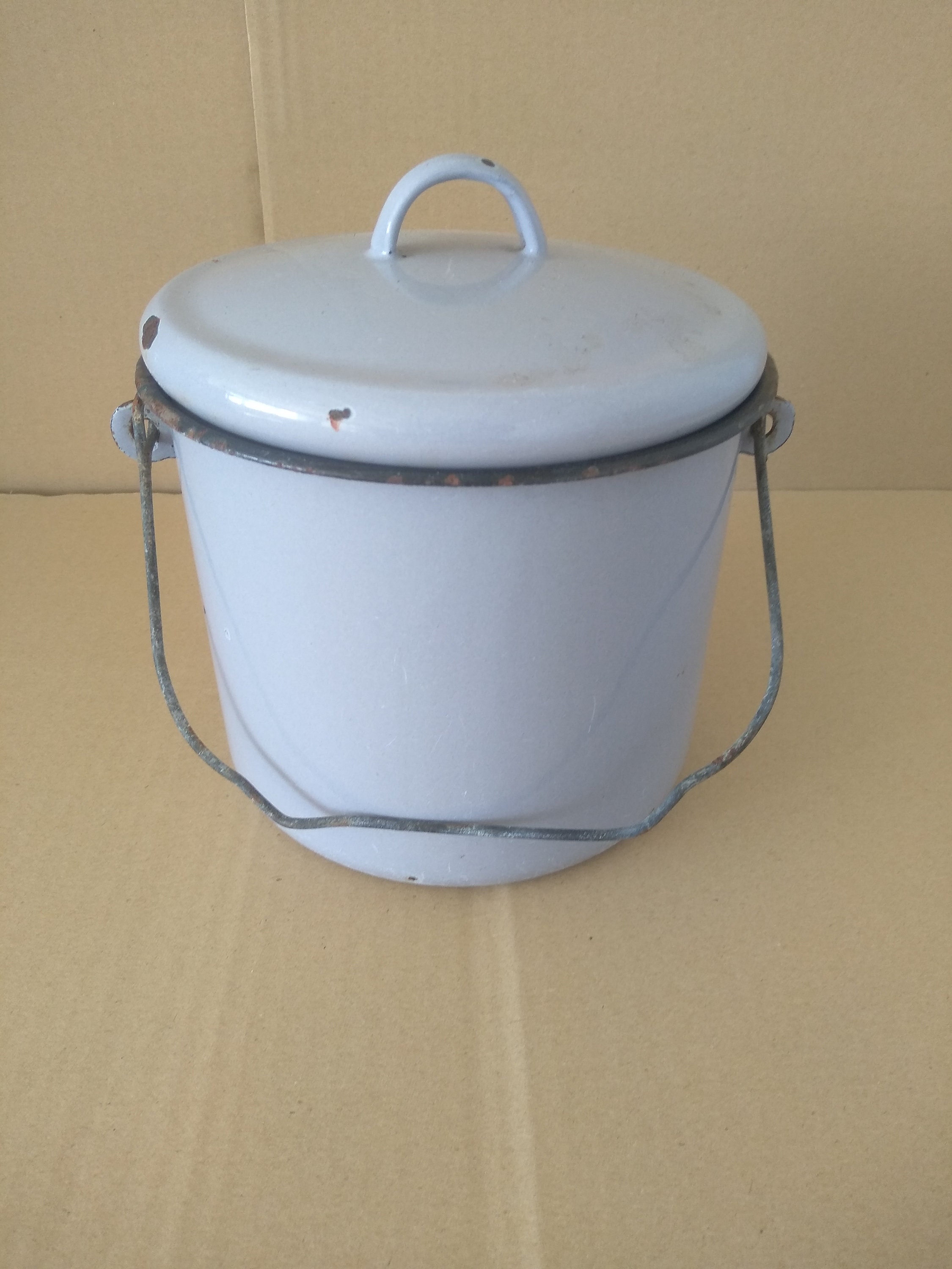 Vintage Milk Container, Food Carrier, Enamel Milk Canister, Farmhouse ...