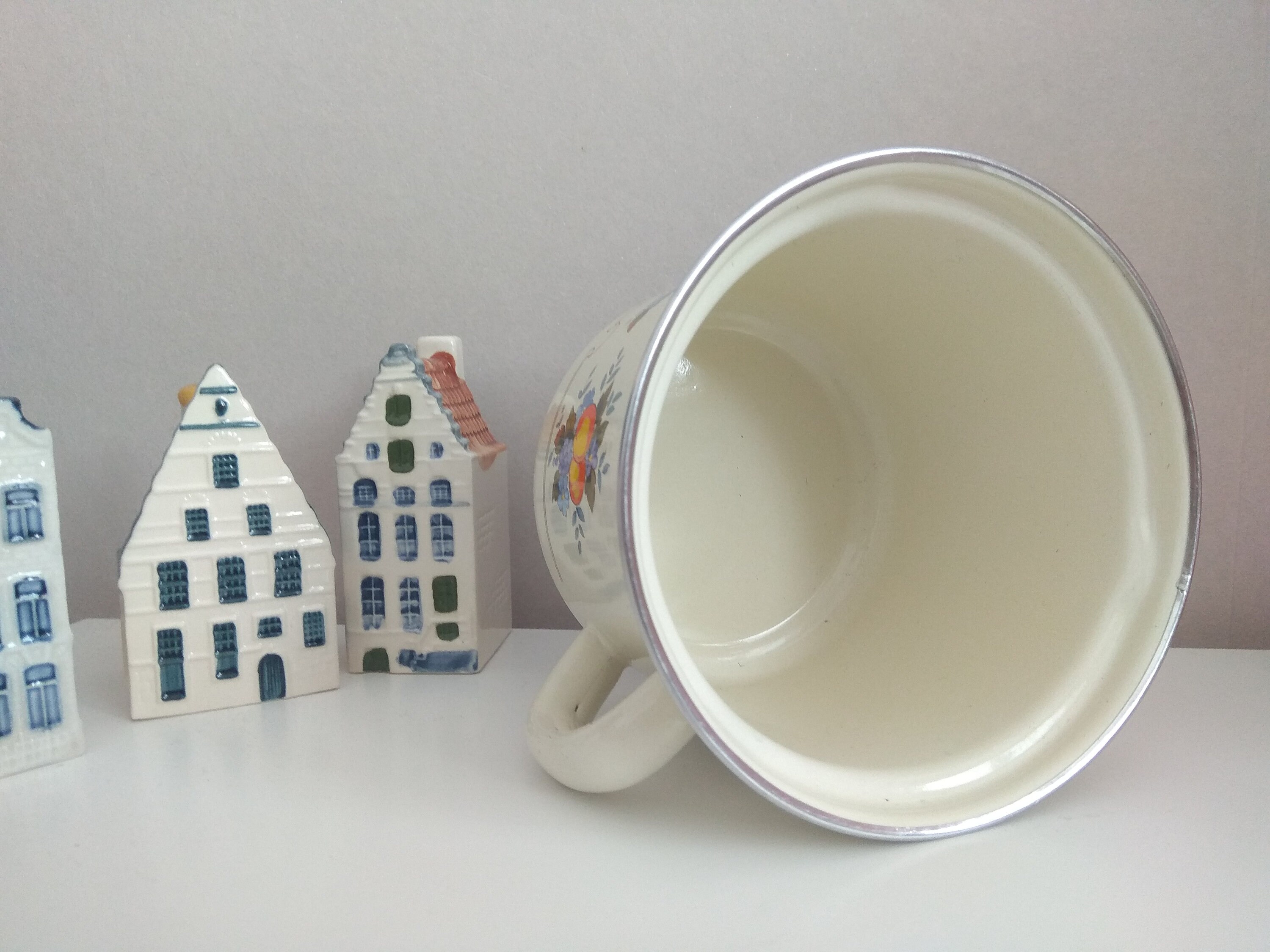 Old Enameled Cup, Rustic Kitchen Decor - Etsy
