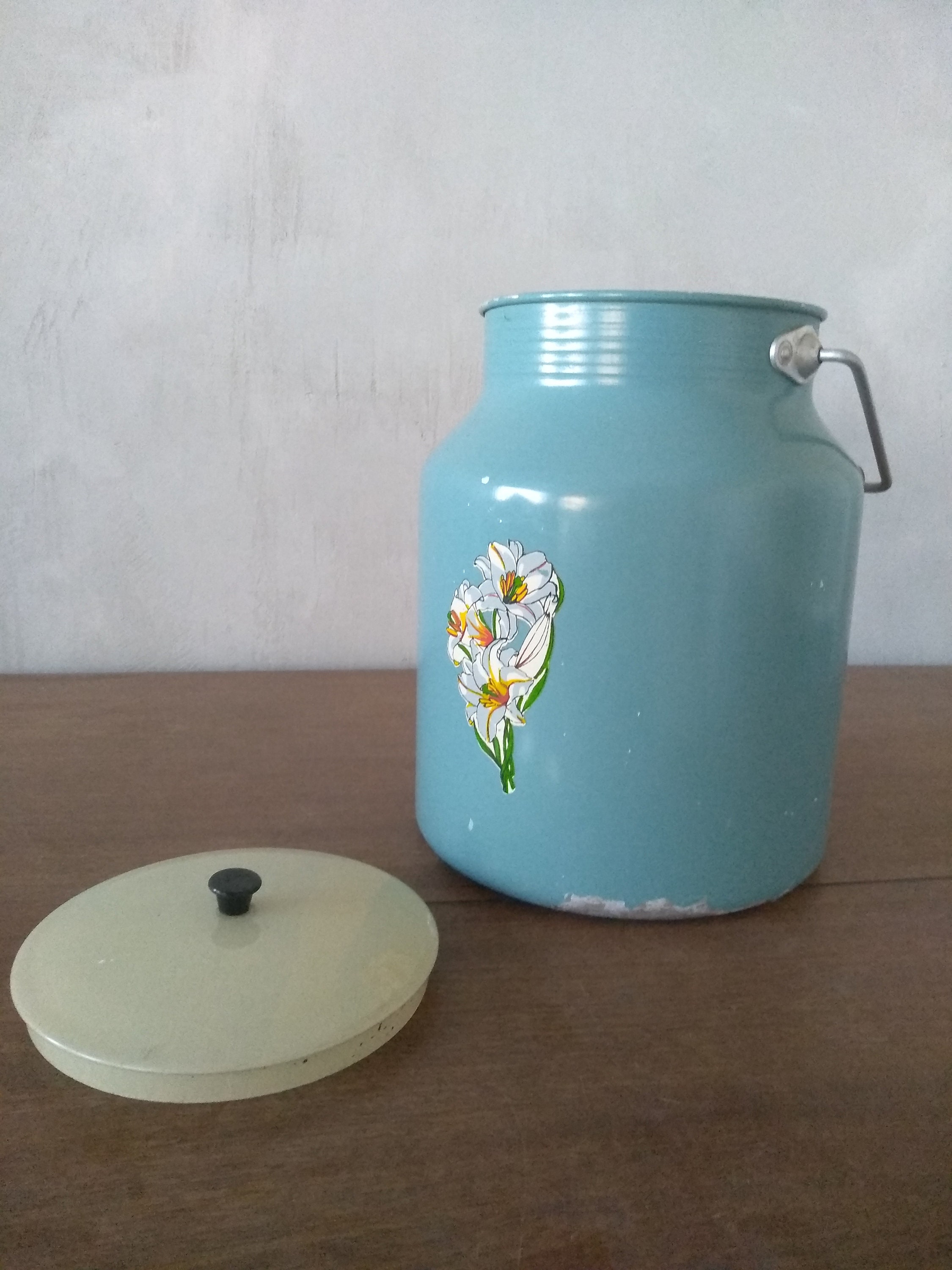 Vintage Milk Container, Food Carrier, Aluminum Milk Canister, Farmhouse ...