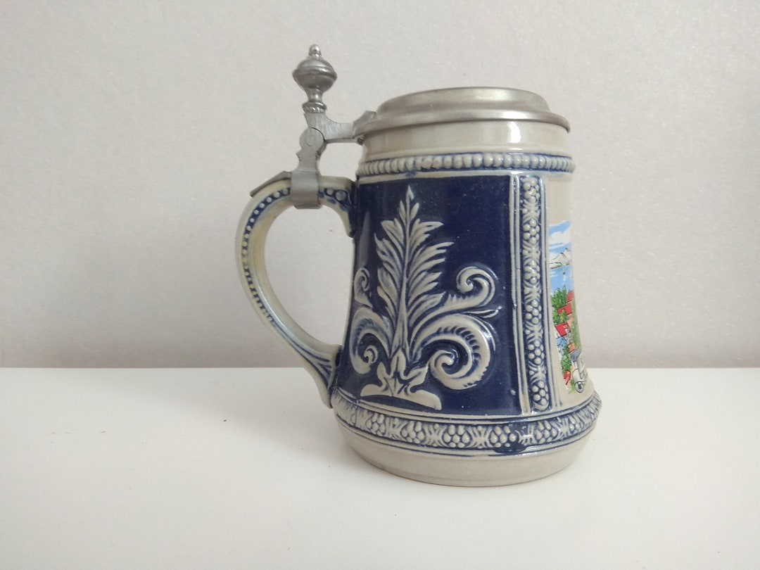Vintage Beer Mugs, Vintage German Beer Stein, Beer Stein With Cover ...