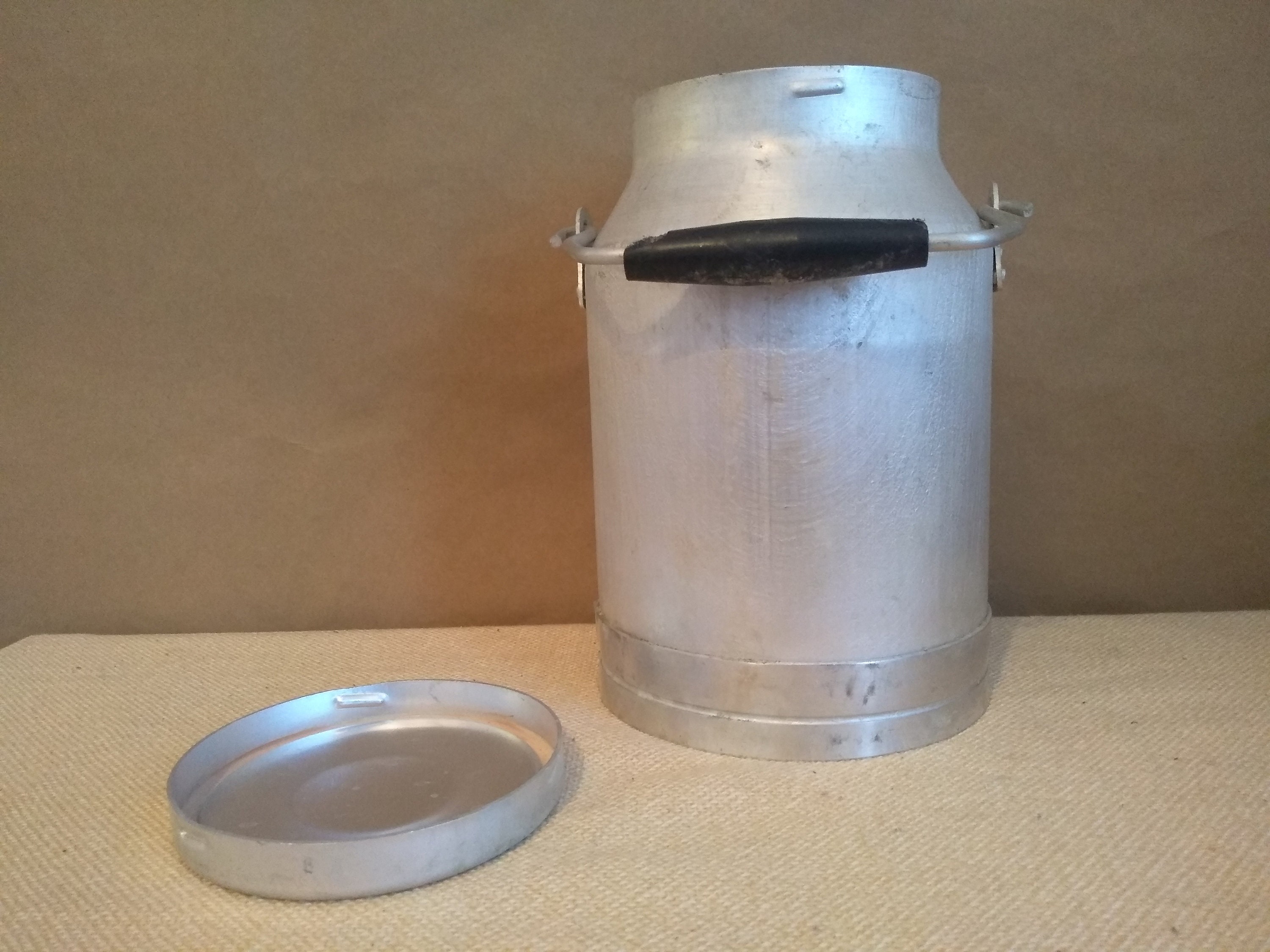 Vintage Milk Container, Food Carrier, Aluminum Milk Canister, Farmhouse ...