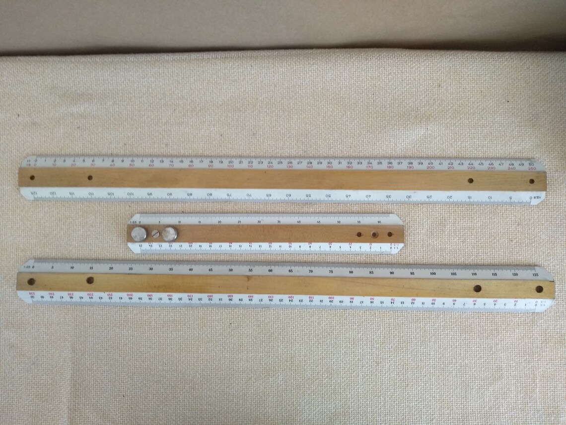 Vintage Logarithmic Line, Vintage Ruler, Ratio Scale Line, Architect ...