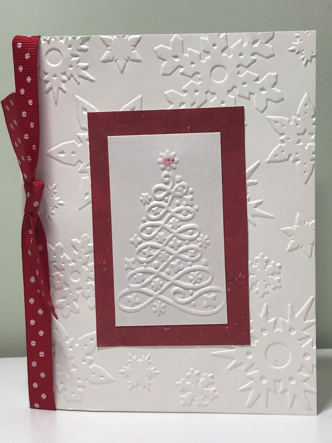 Handmade Embossed Christmas Tree Holiday Card - Etsy