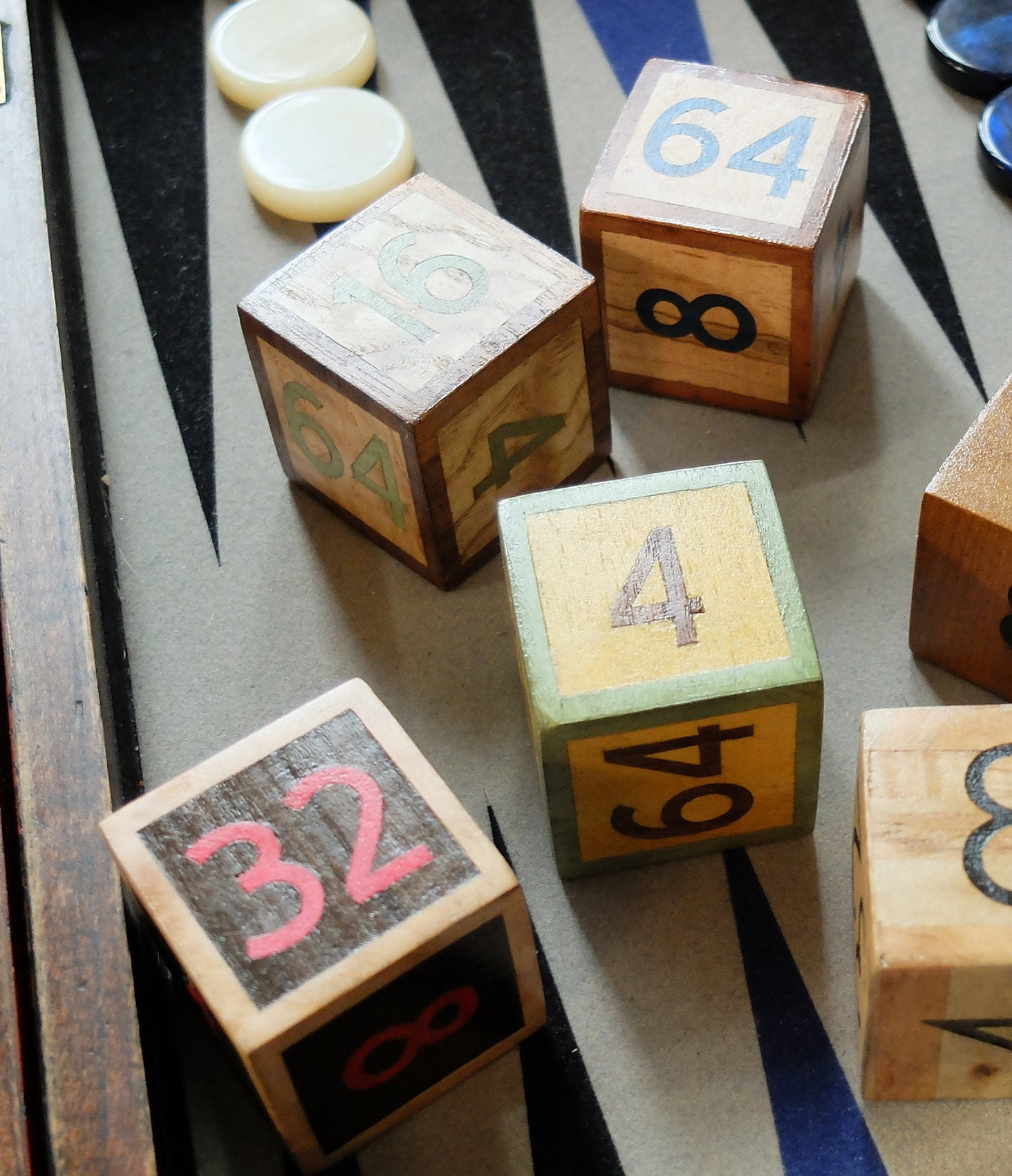 Large Colourful Backgammon Doubling Cubes - Etsy