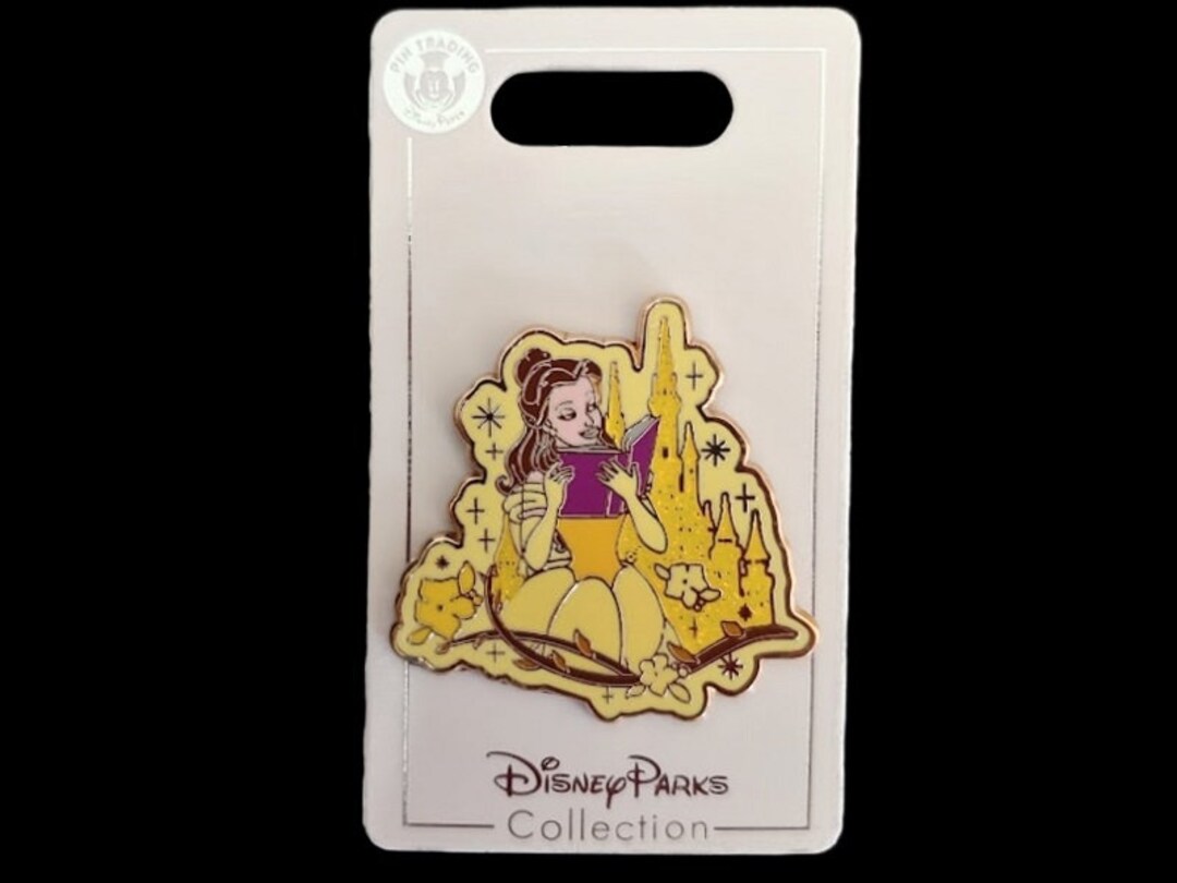 Disney Pin Disney Glitter Sparkle Castle Princess Beauty & Beast Belle ...