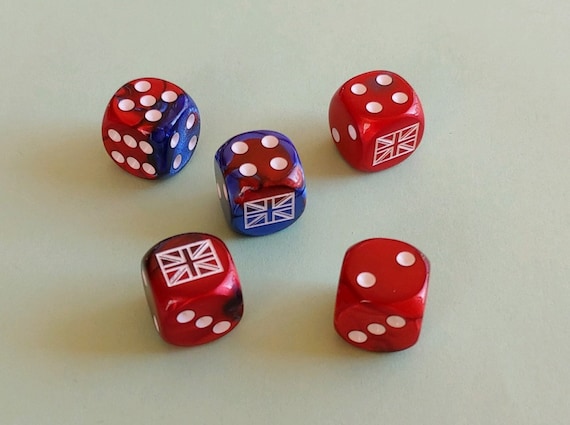 Axis & Allies England UK Flag 5 Dice Set 16mm D6 RPG British | Etsy