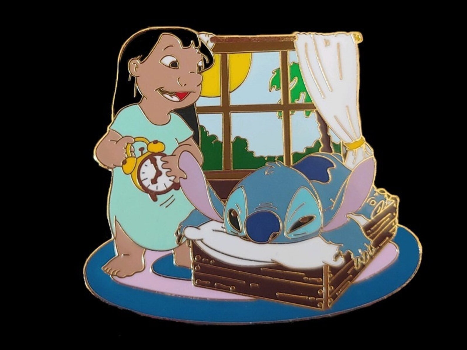 Disney Pin Lilo Andstitch Lilo Con Despertador Waking Up Etsy
