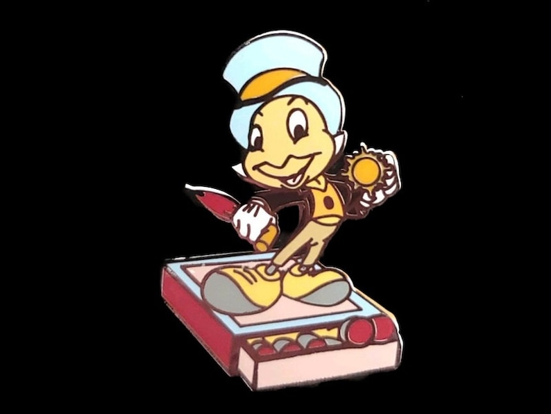 Disney Pin - Pinocchio - Jiminy Cricket Standing on Match Box With ...