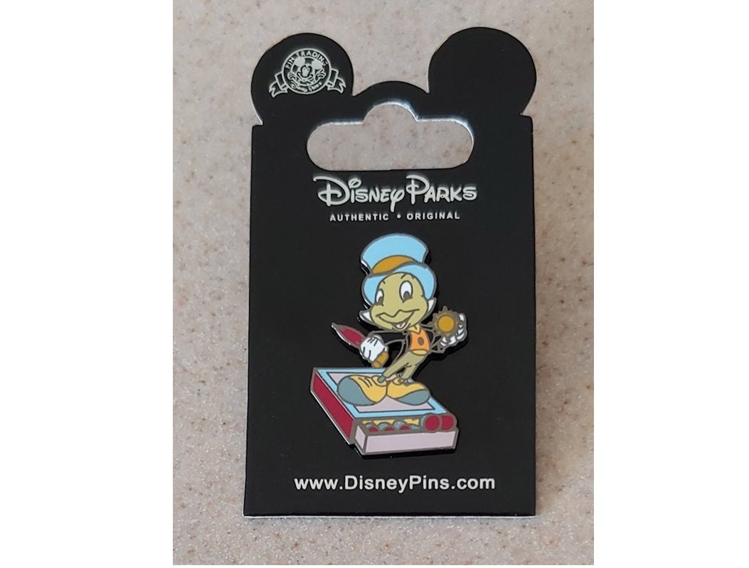 Disney Pin - Pinocchio - Jiminy Cricket Standing on Match Box With ...