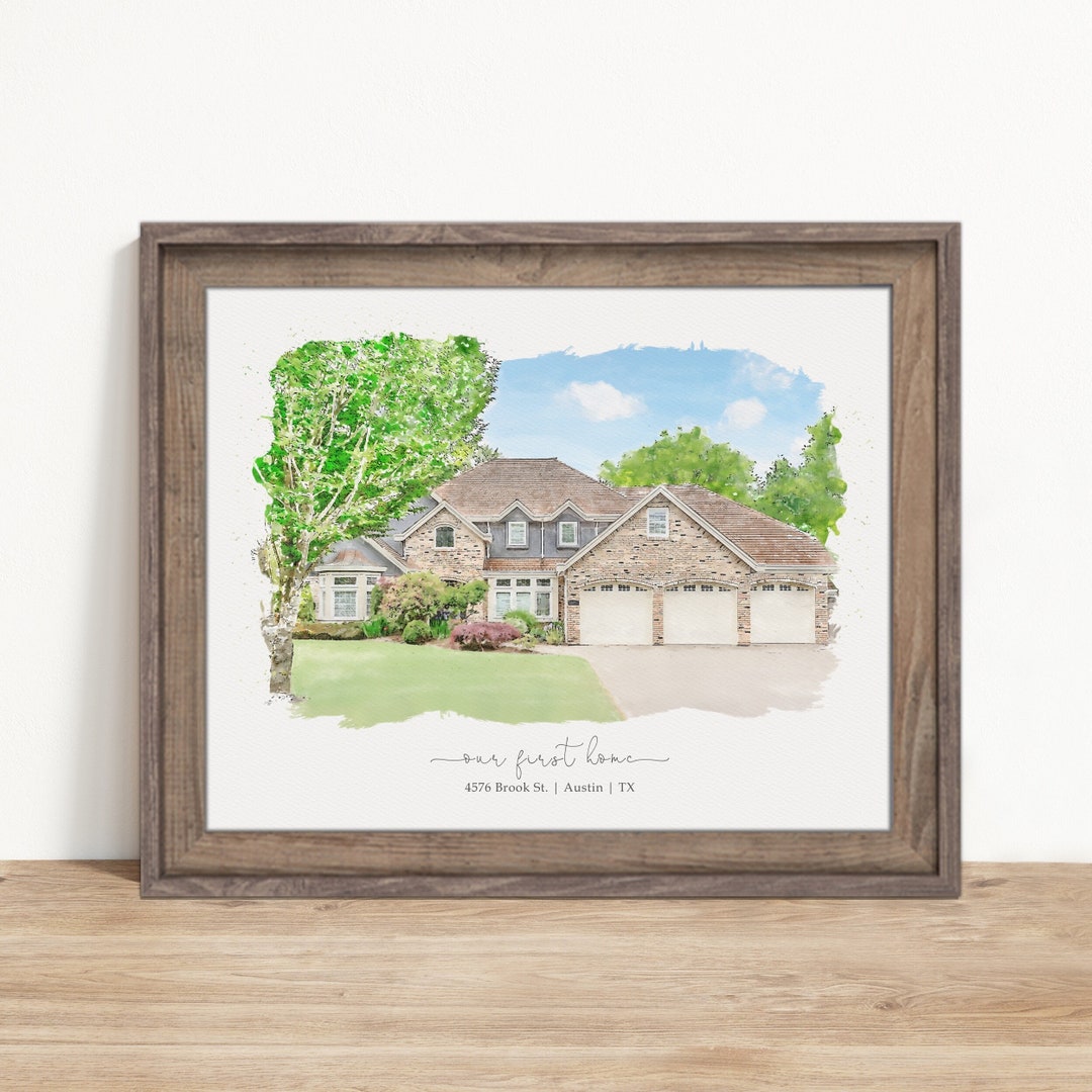 Custom House Portrait Into Watercolor Painting - Etsy