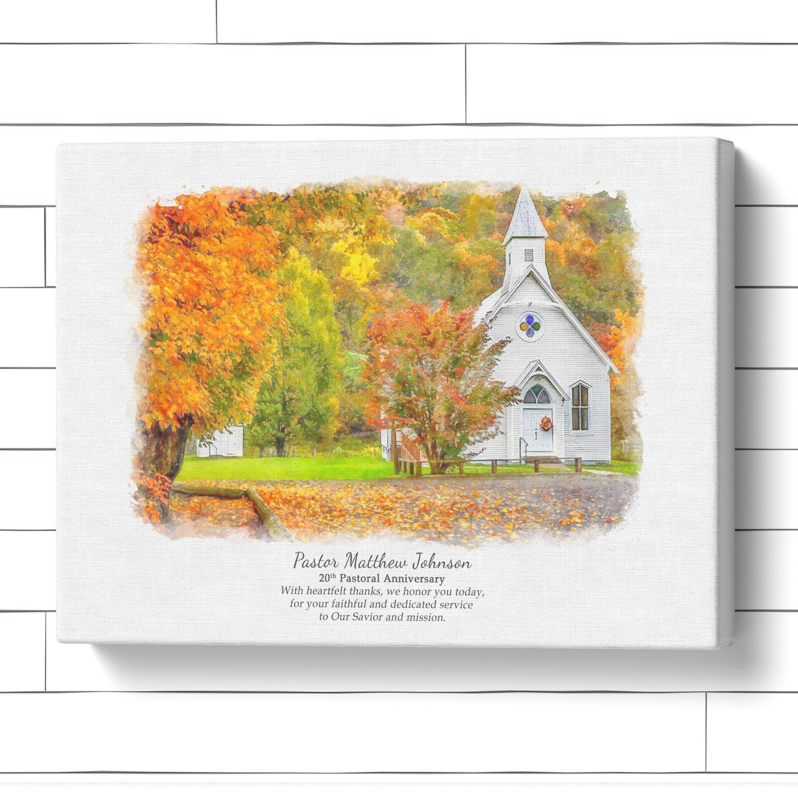 Gift for Pastor, Custom Church Painting, Pastor Retirement Gift for ...