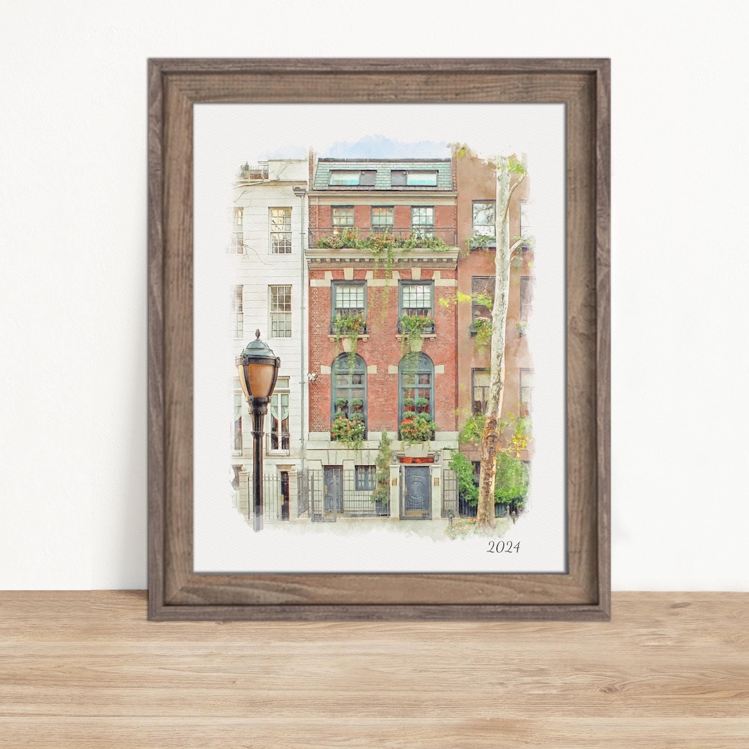 Custom Rowhome Watercolor Portrait From Photo, Custom Painting of Home ...