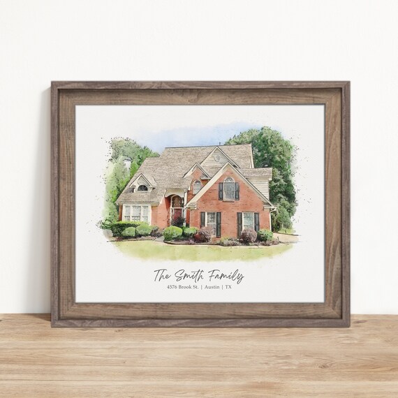 Custom House Portrait Watercolor Home Painting House Sketch - Etsy