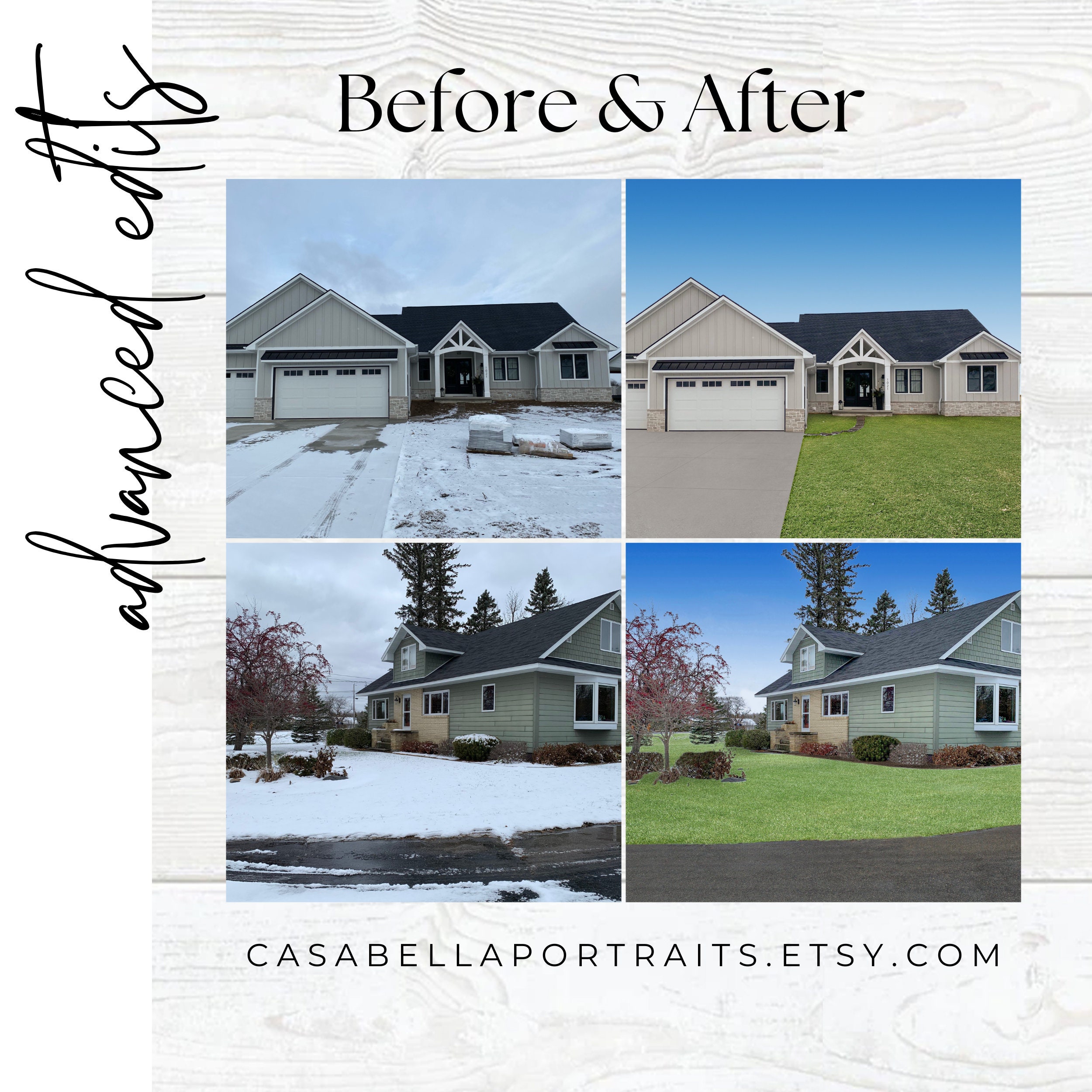 Editing Services for Custom House Portrait Only - Etsy