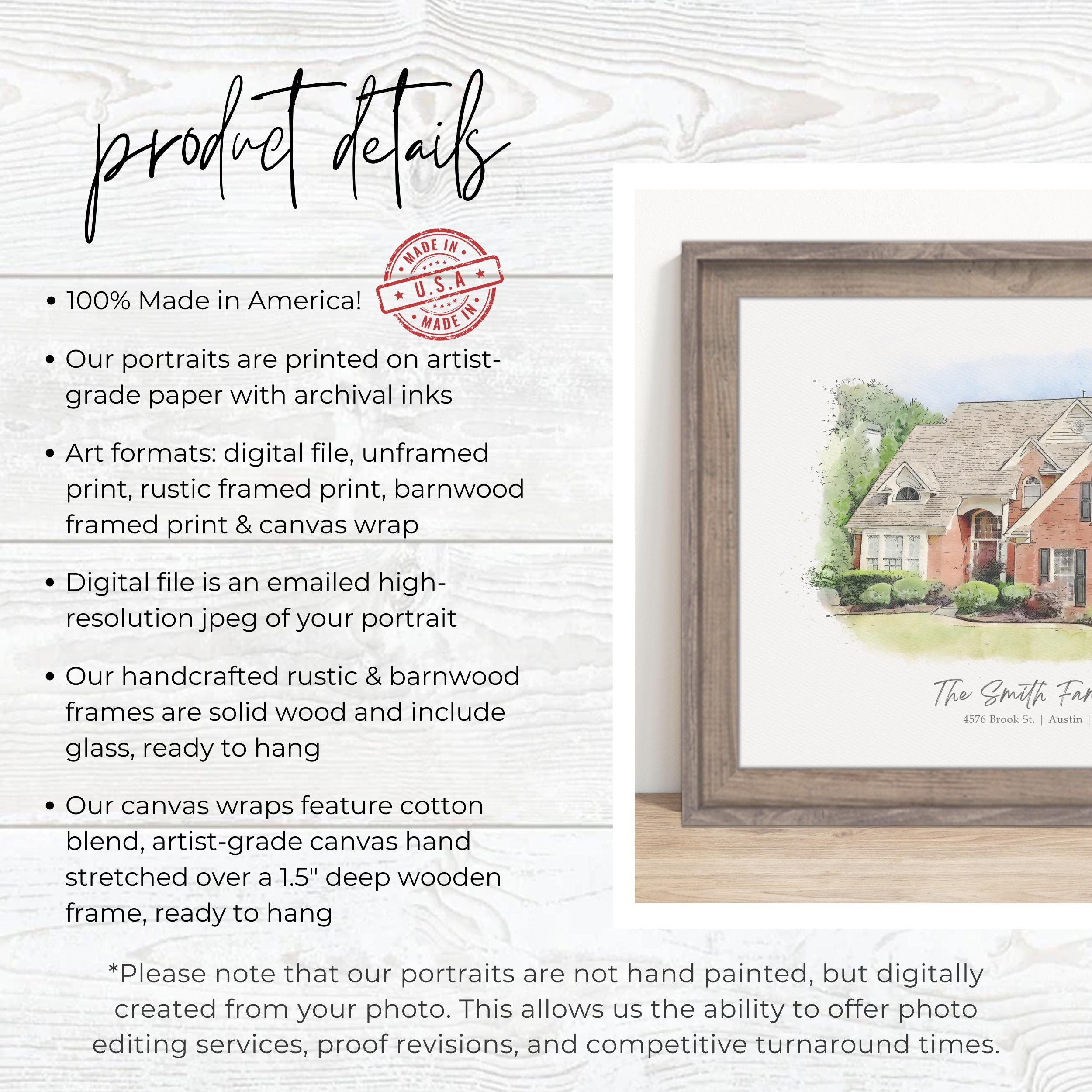 Custom Home Portrait Great for New Homeowner, Housewarming Gift House ...