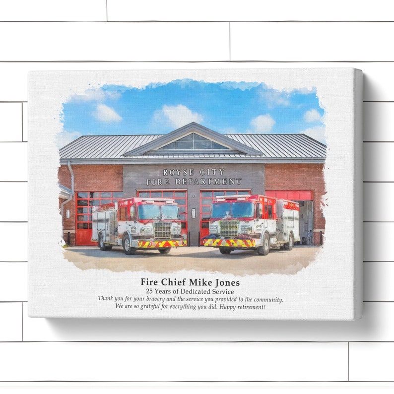 Firefighter Retirement Gift, Personalized Painting of Their Fire ...