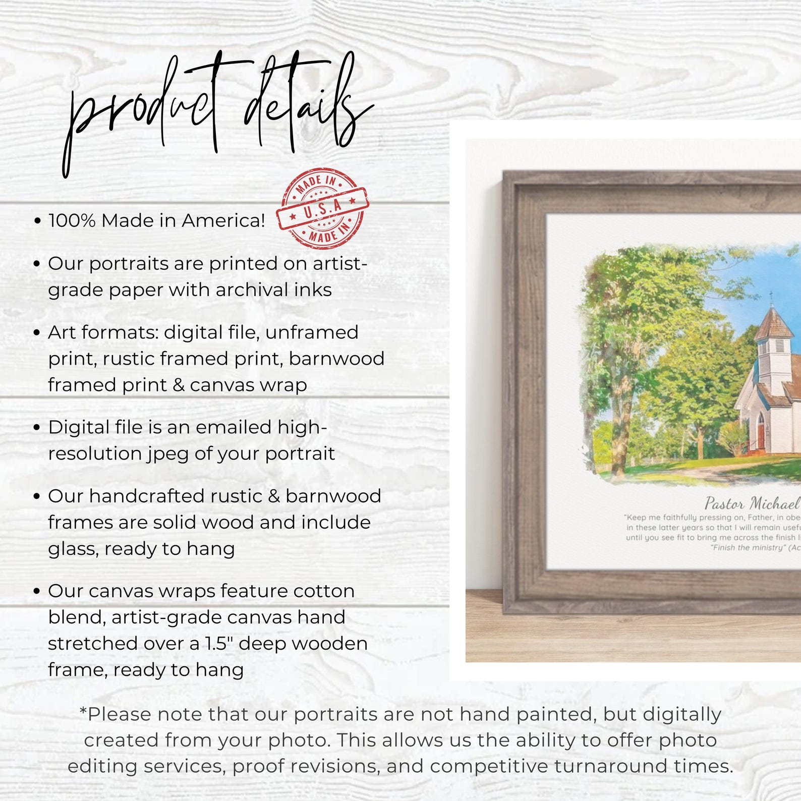 Gift for Pastor, Custom Church Painting, Pastor Retirement Gift for ...
