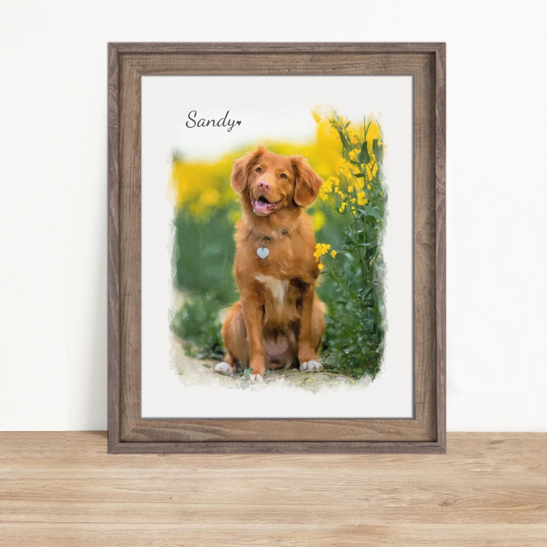 Custom Pet Portraits Using Pet Photo, Personalized Digital Dog Portraits, Custom Dog Portraits ...
