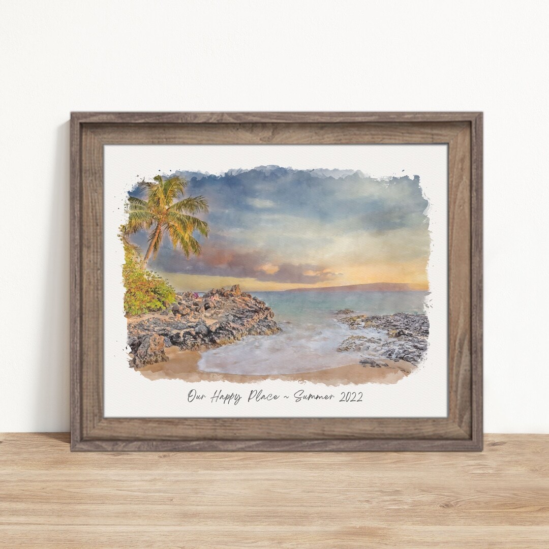 Custom Beach Landscape Portrait From A Photo, Turn Your Favorite ...