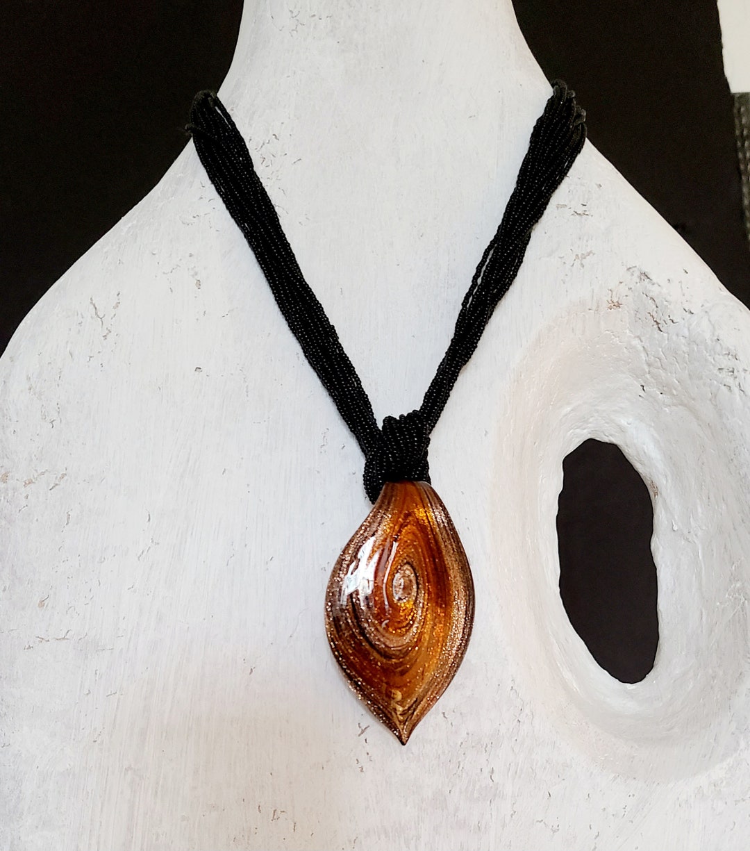 Vintage Murano Italian Venetian Glass Pendant Necklace Collier - Etsy