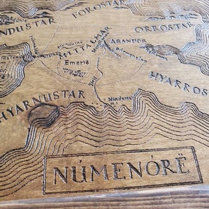 Mini FRAMED Numenor Laser Engraved Map - Etsy